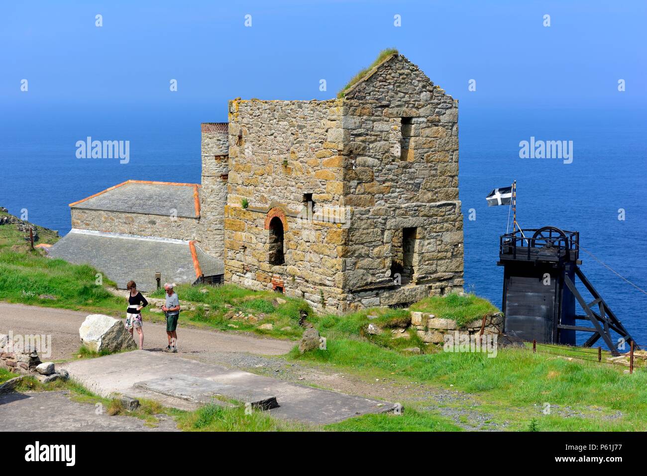 Engine houses of Levant Tin Mine, Pendeen, Trewellard,Cornwall,England ...