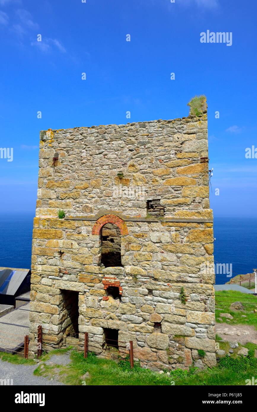 Engine houses of Levant Tin Mine, Pendeen, Trewellard,Cornwall,England ...