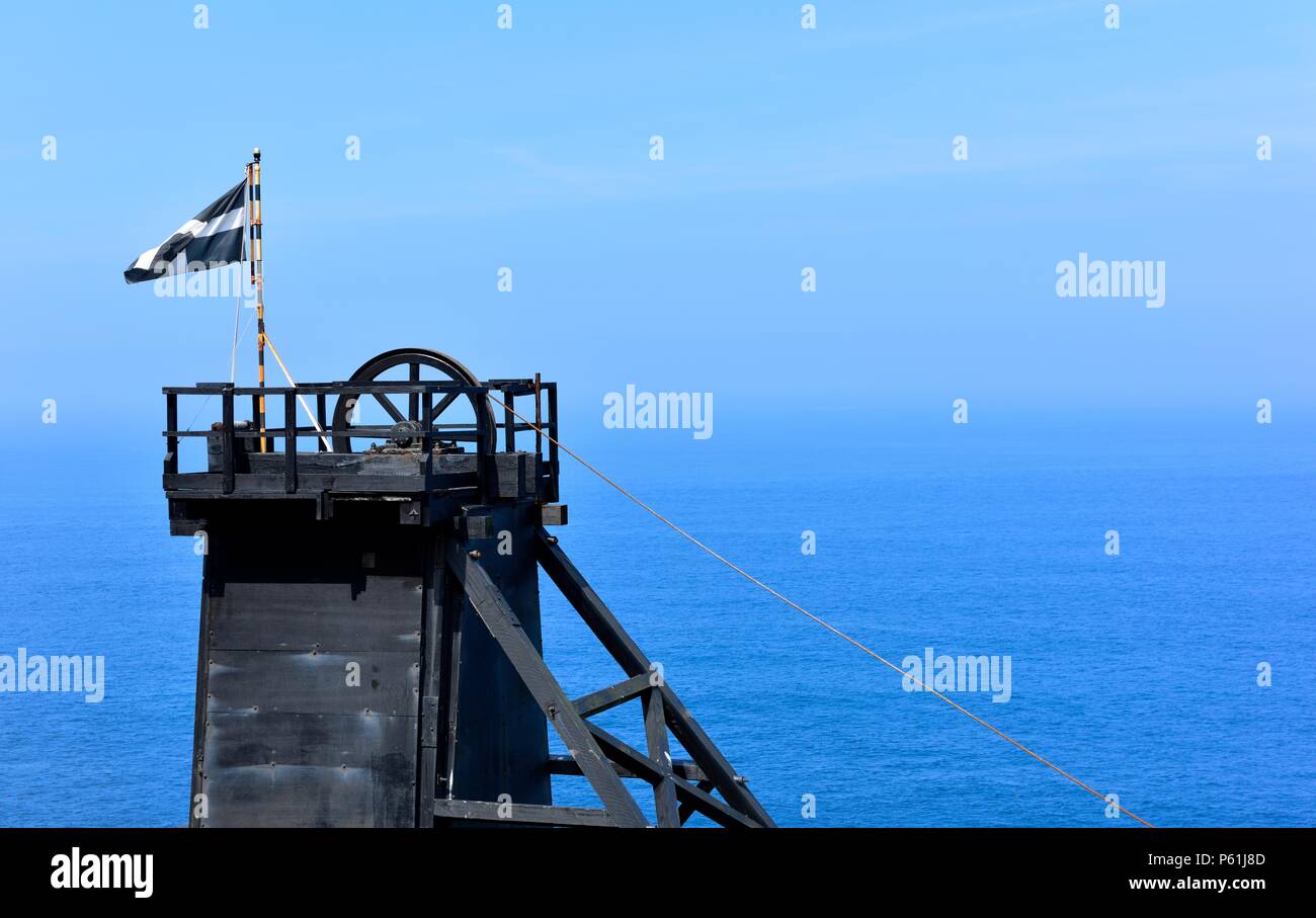 Levant tin mine winding wheel,Pendeen, Trewellard,Cornwall,England,UK ...