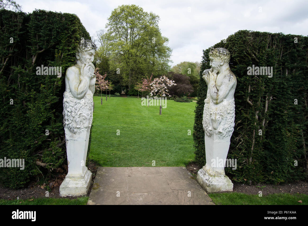 Statues in a Stately Home garden UK Stock Photo - Alamy