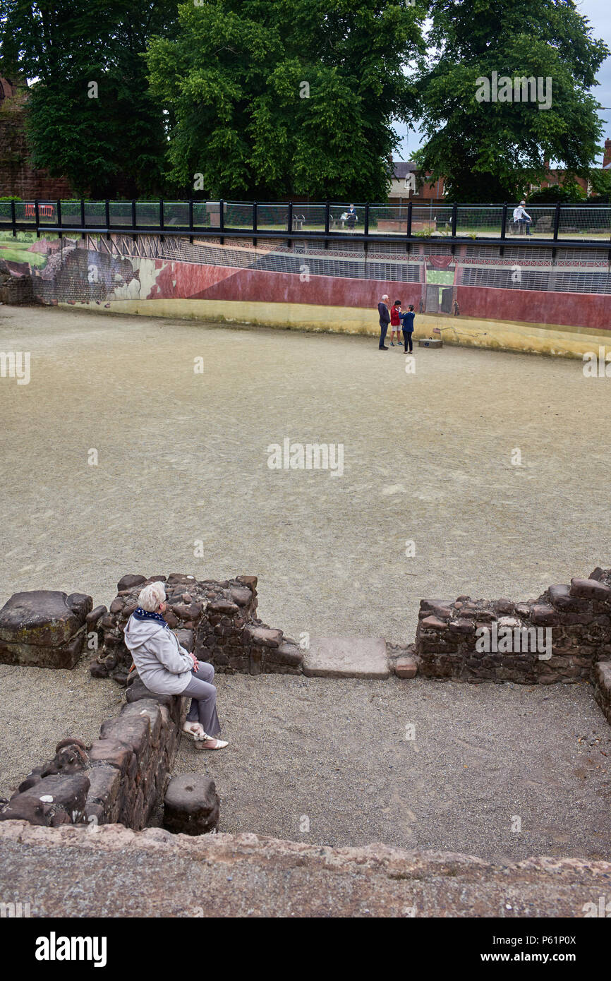 The remains of the Roman amphitheatre at Chester Stock Photo - Alamy