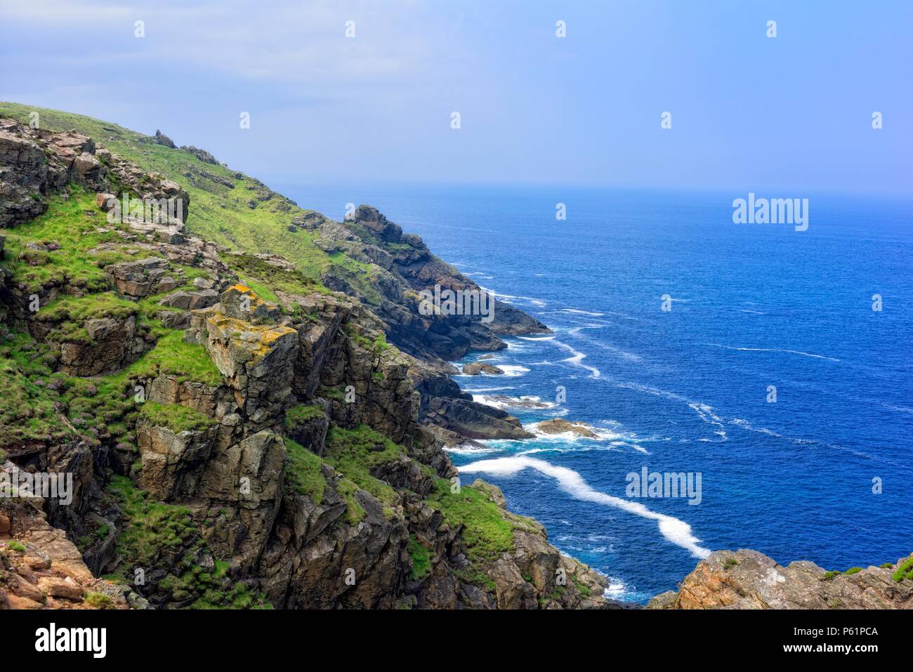 Cornish coastline scenery Pendeen, Trewellard,Cornwall,England,UK Stock ...