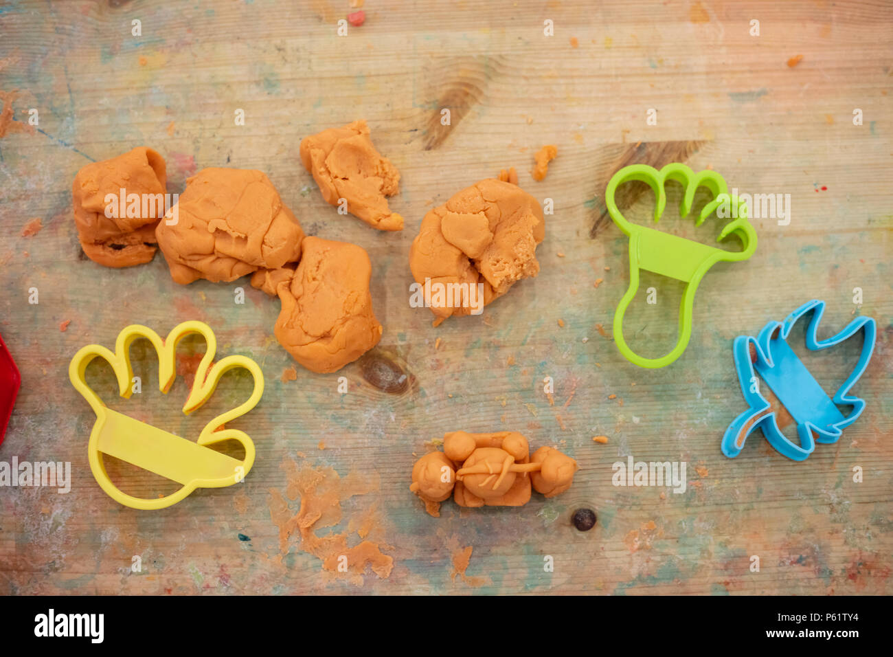 Children's hands Playing Colorful Clay in Indoor Playground Stock Photo ...