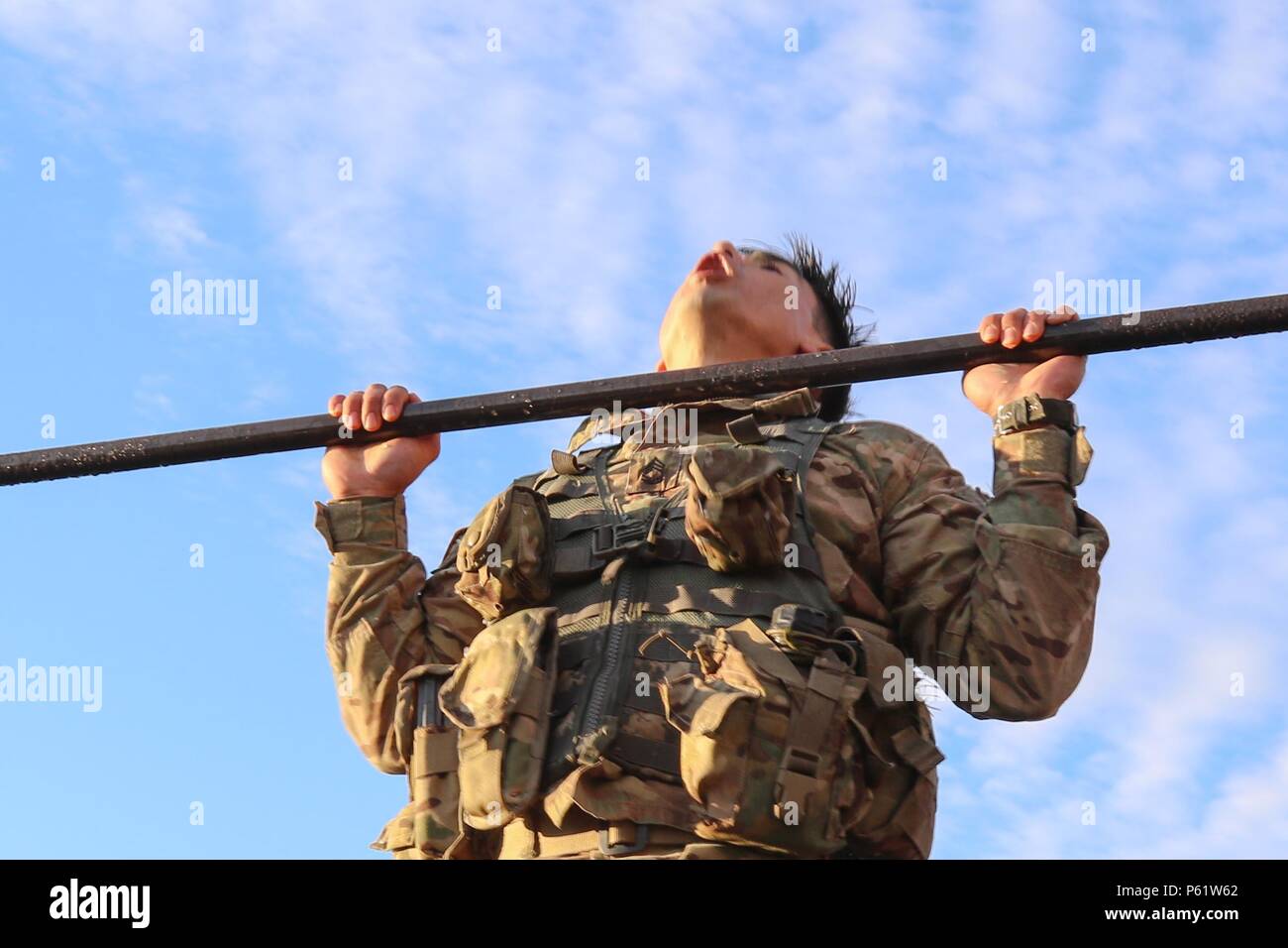 Sgt. 1st Class David Rizo, a Paratrooper assigned to 37th Engineer ...