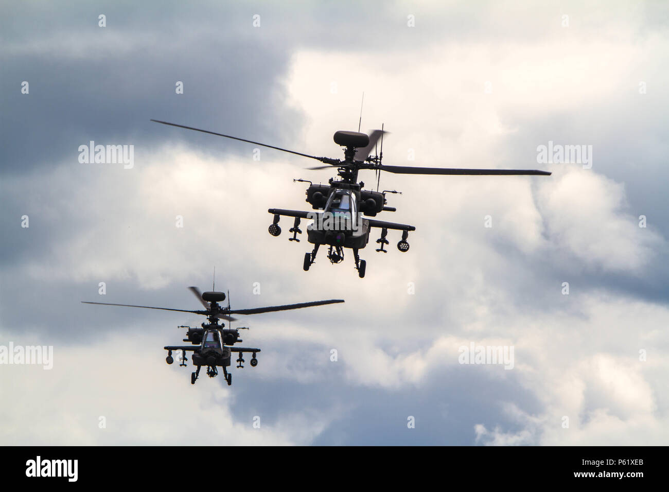 Two U.S. Army AH-64E Apache helicopters assigned to 16th Combat ...