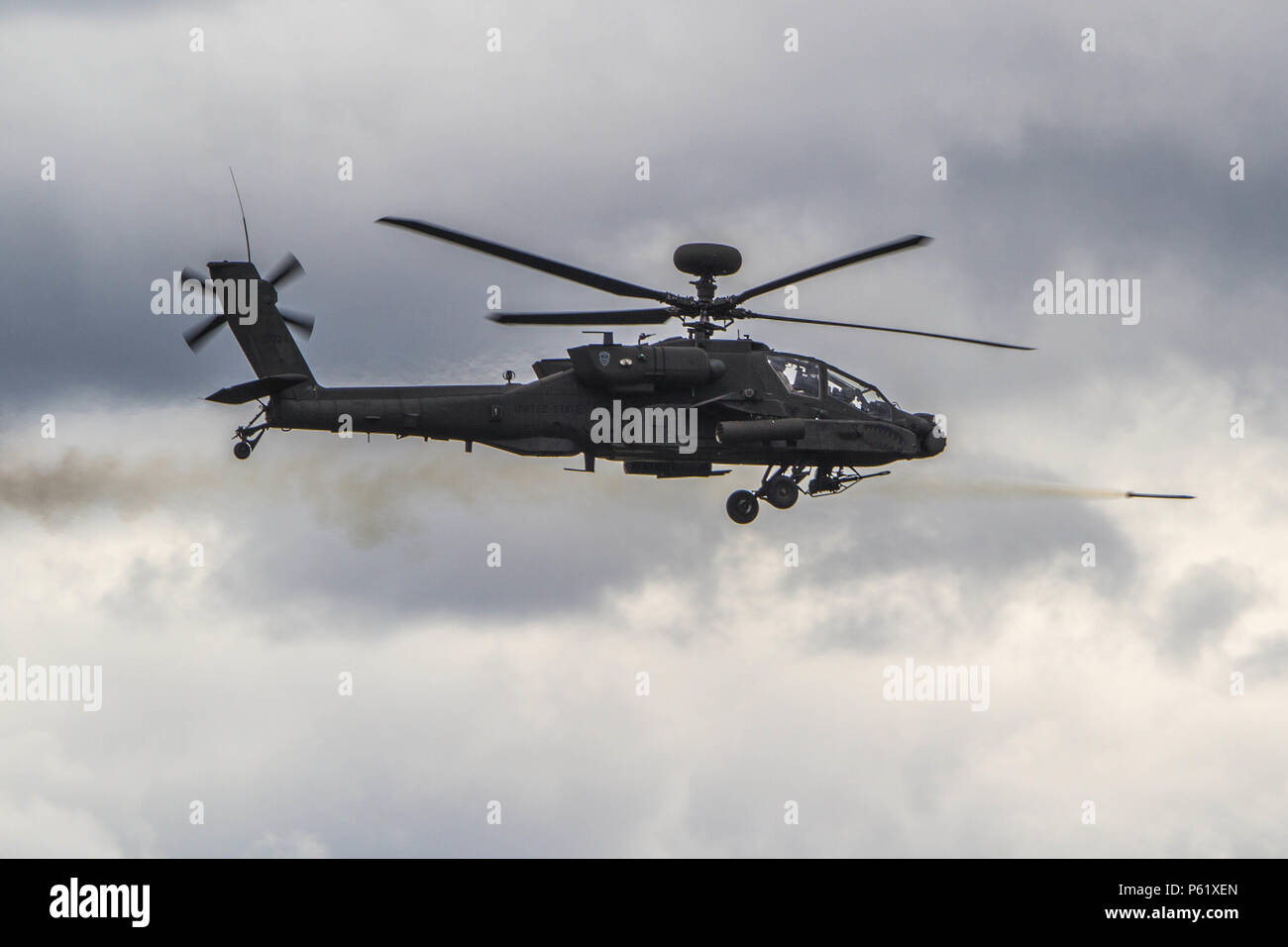 A U.S. Army AH-64E Apache attack helicopter from the 16th Combat ...