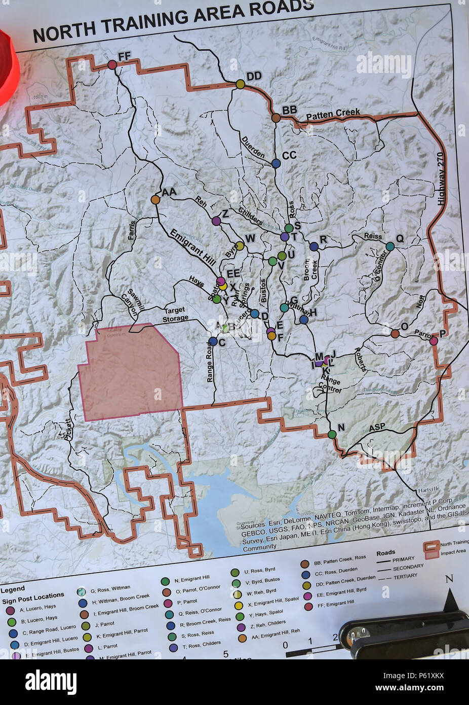 A map depicts the locations of the signs to be place within the North ...