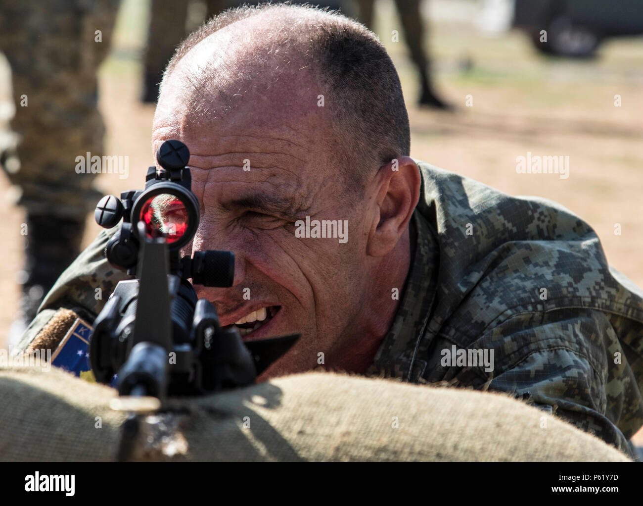A member of the Kosovo Security Force practices dry-firing drills using ...