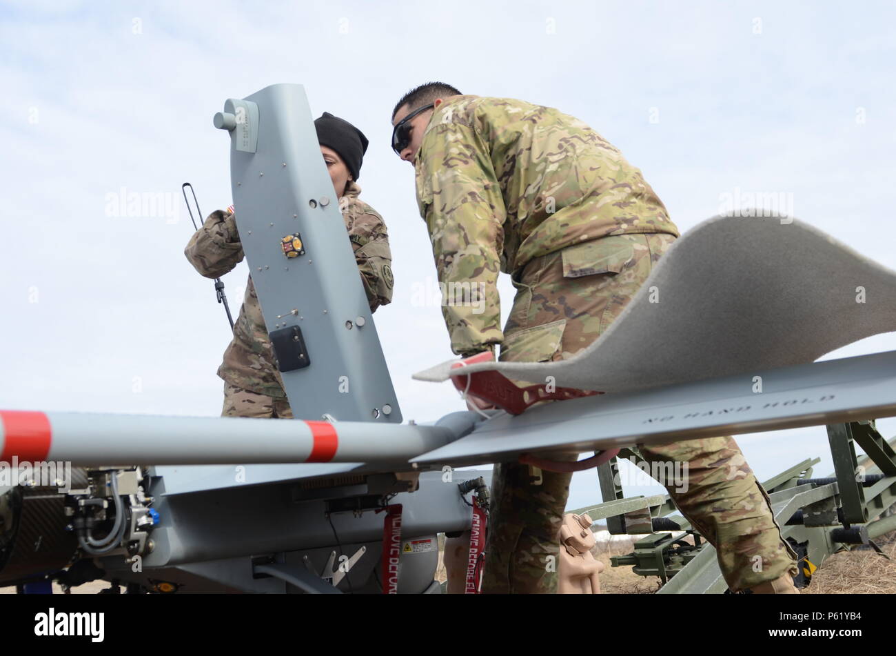 U.S. Army Sgt. Deanna Lucchesi, left, an RQ-7B Shadow crew chief from ...