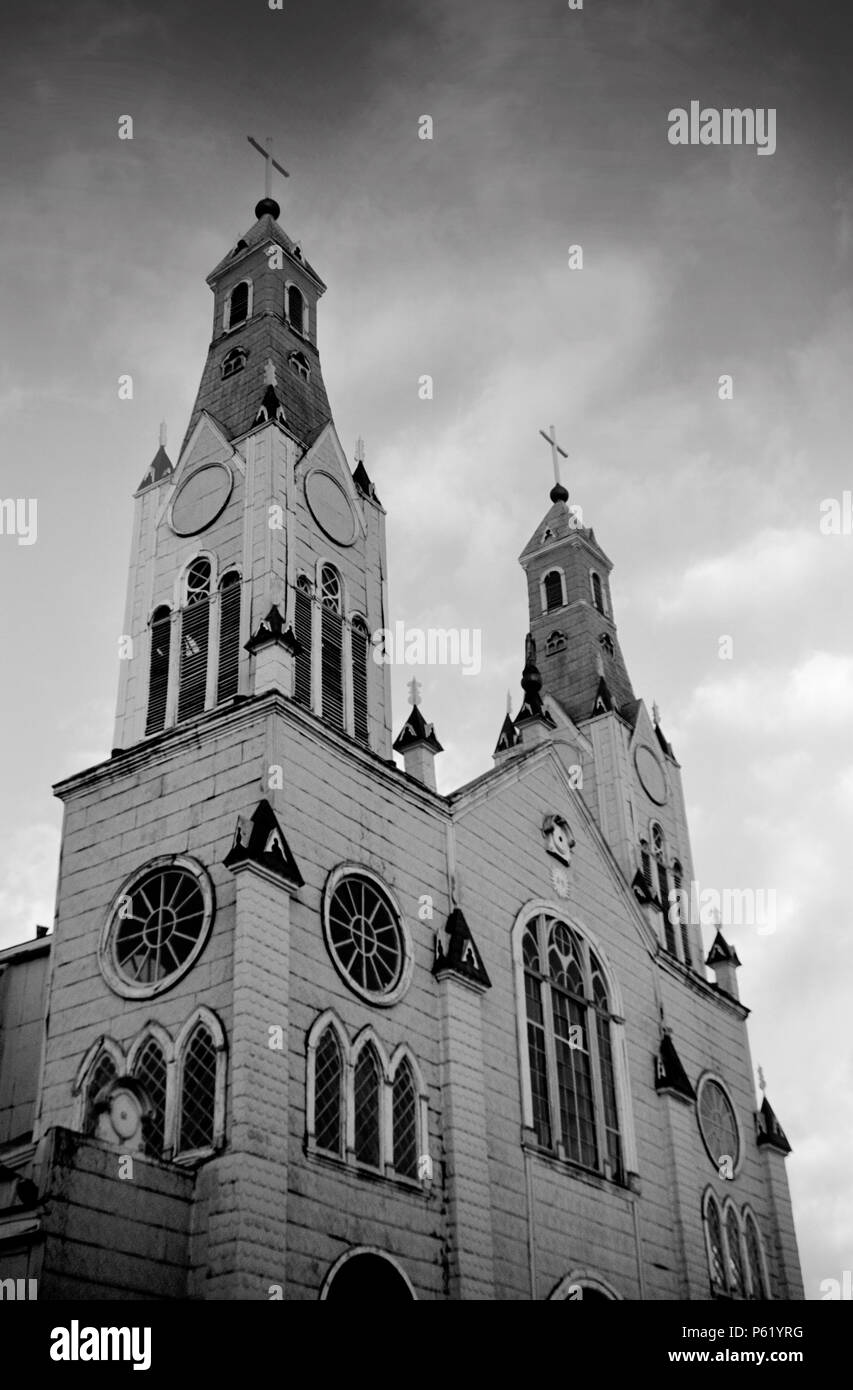 Twin CHURCH STEEPLES of SAN FRANCISCO DE CASTRO CHURCH built in 1906 in ...