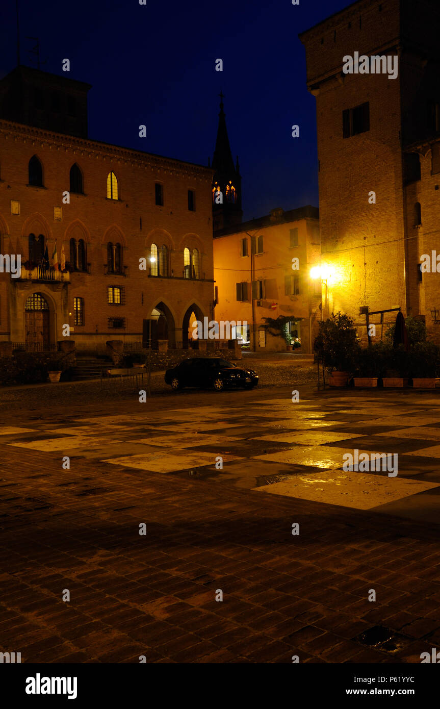 Twilight in Castelvetro di Modena, Emilia-Romagna, Italy Stock Photo ...