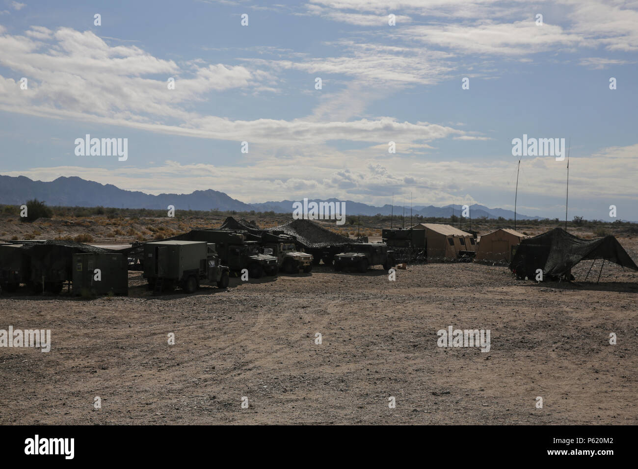A U.S. Marine Corps expeditionary operational facility is utilized ...