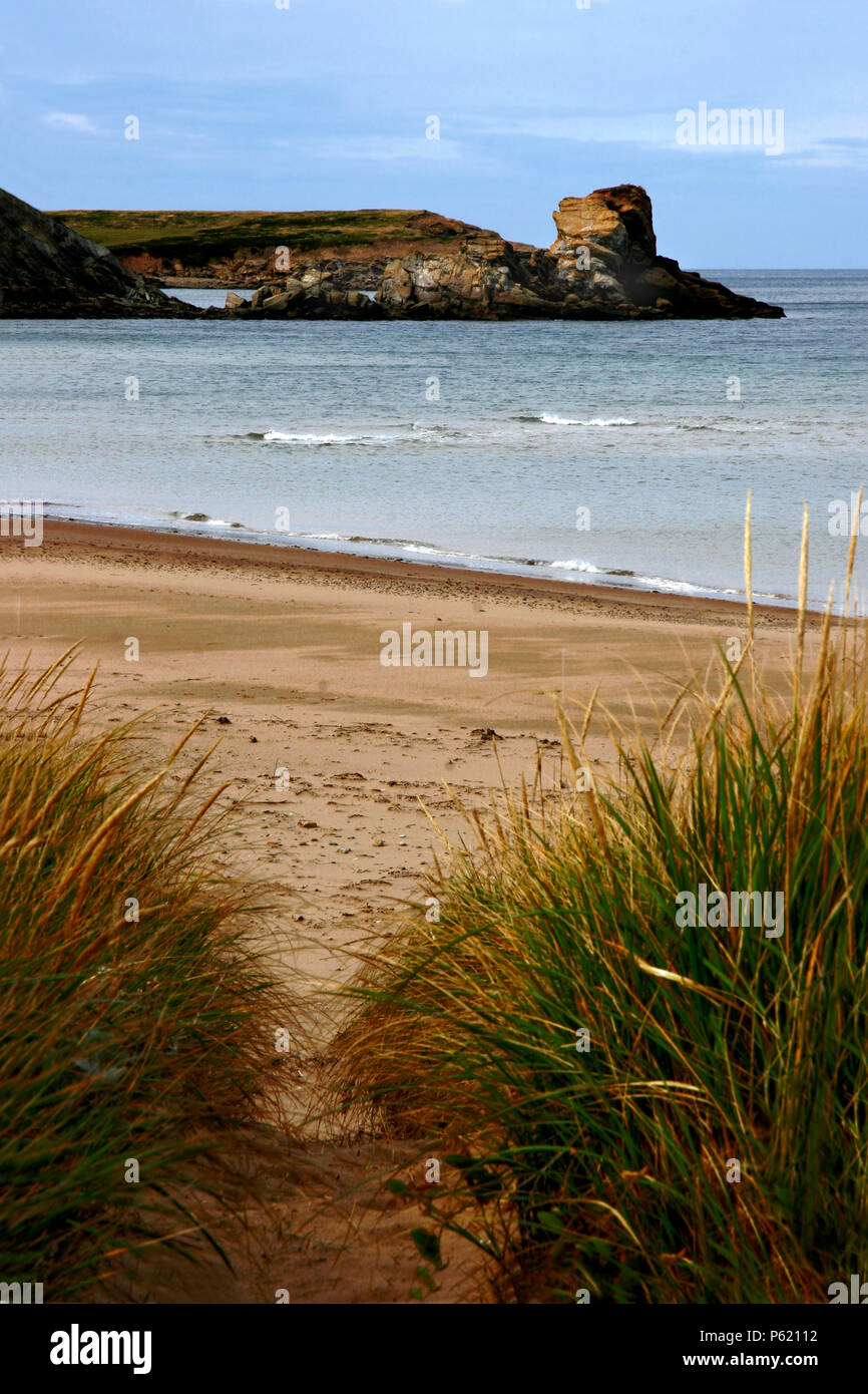 The beach and rocks at Margaree Harbour, Cape Breton, Nova Scotia Stock ...