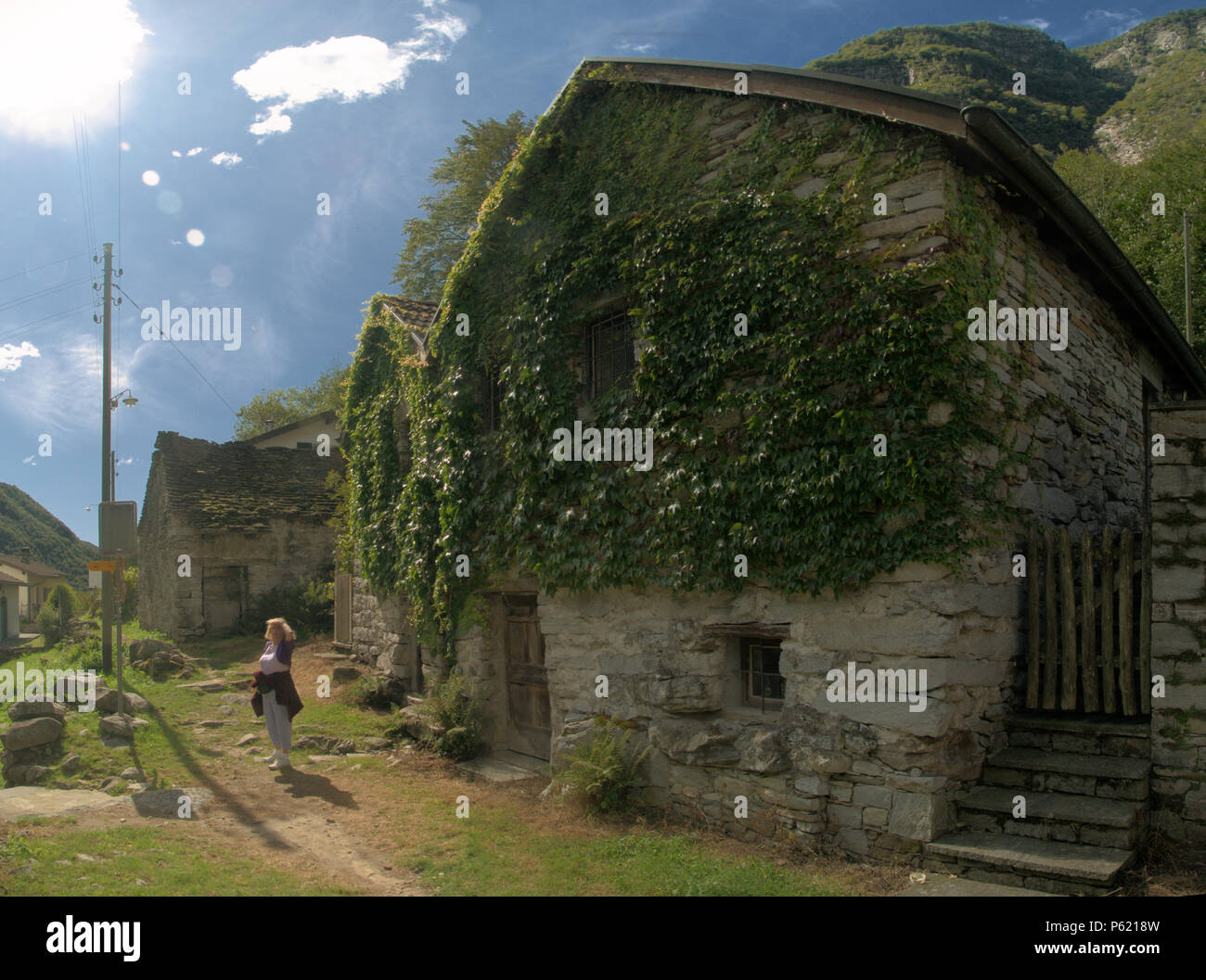 Rustici in the village of Vogorno, Valle Versasca, Ticino (Italian ...
