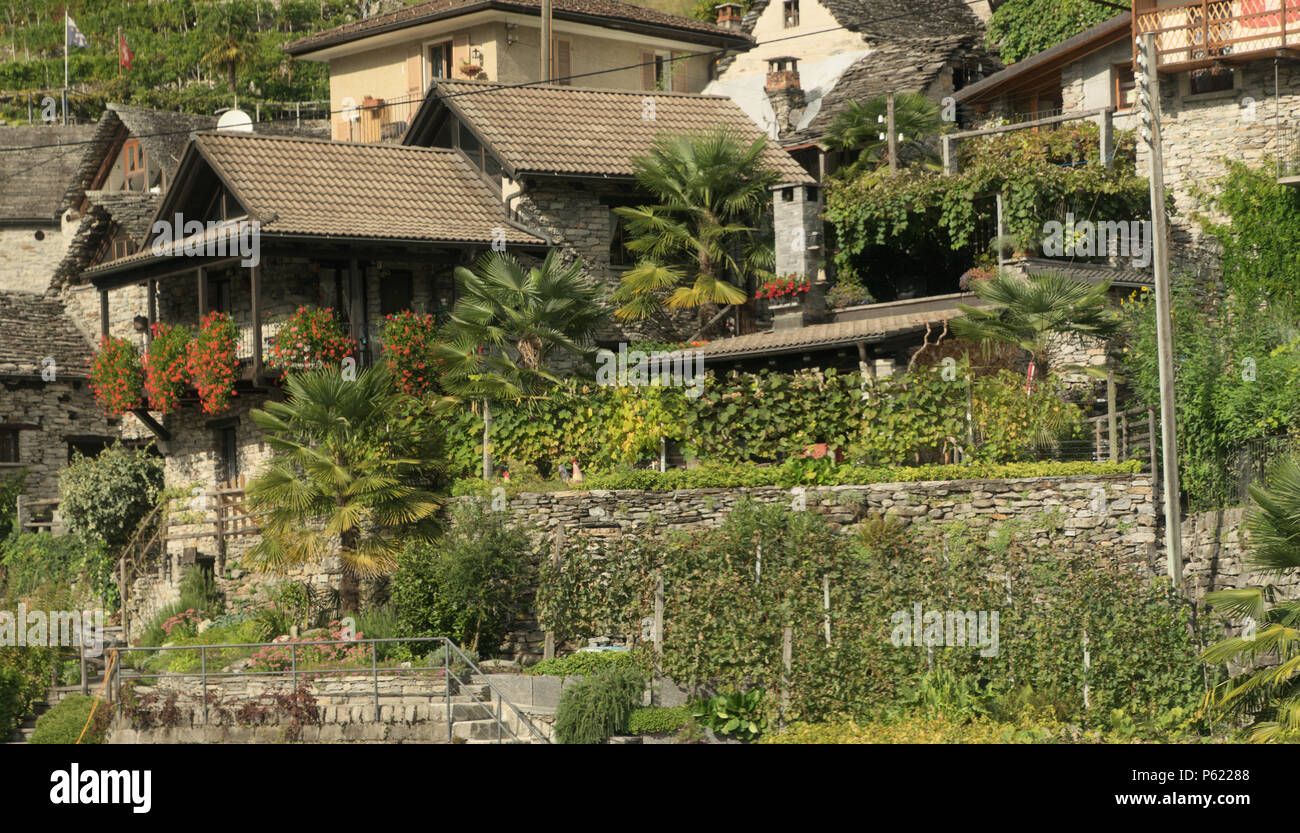 Rustici in the village of Vogorno, Valle Versasca, Ticino (Italian ...