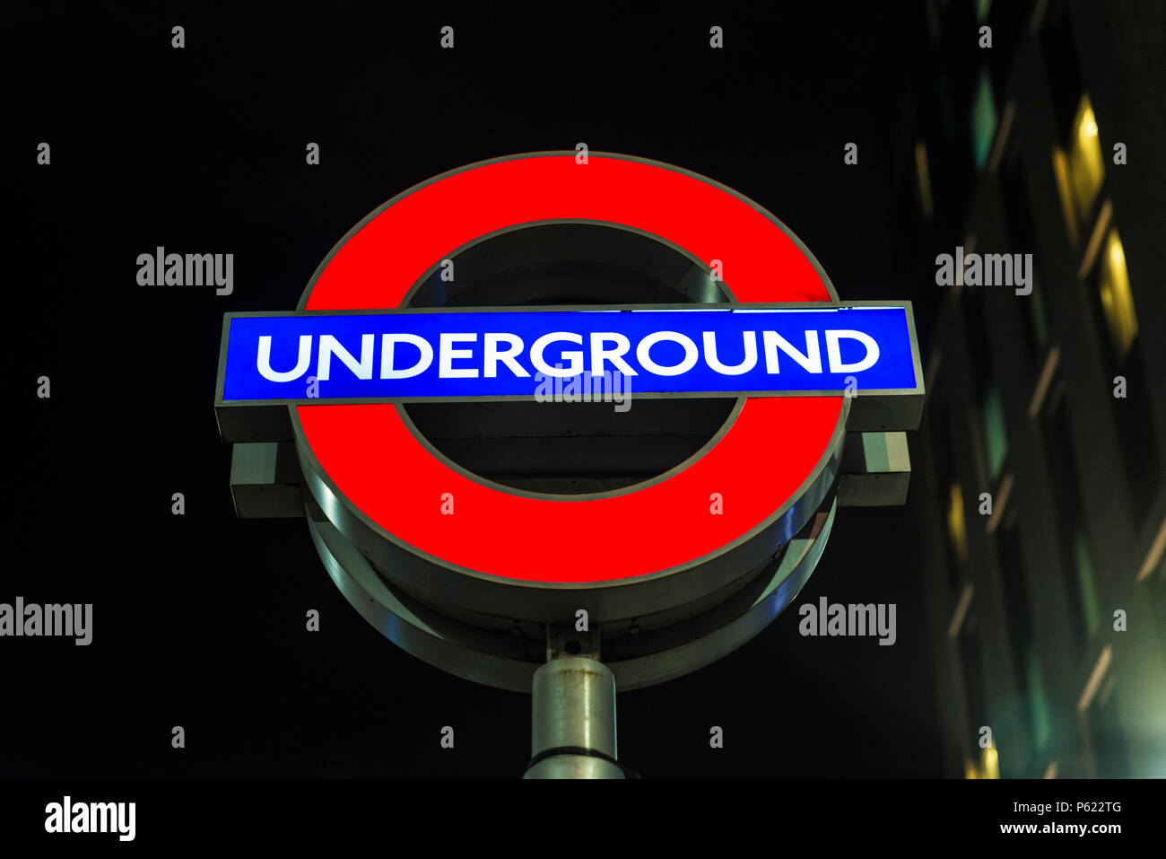 London, England UK - December 31, 2017: Typical underground station ...