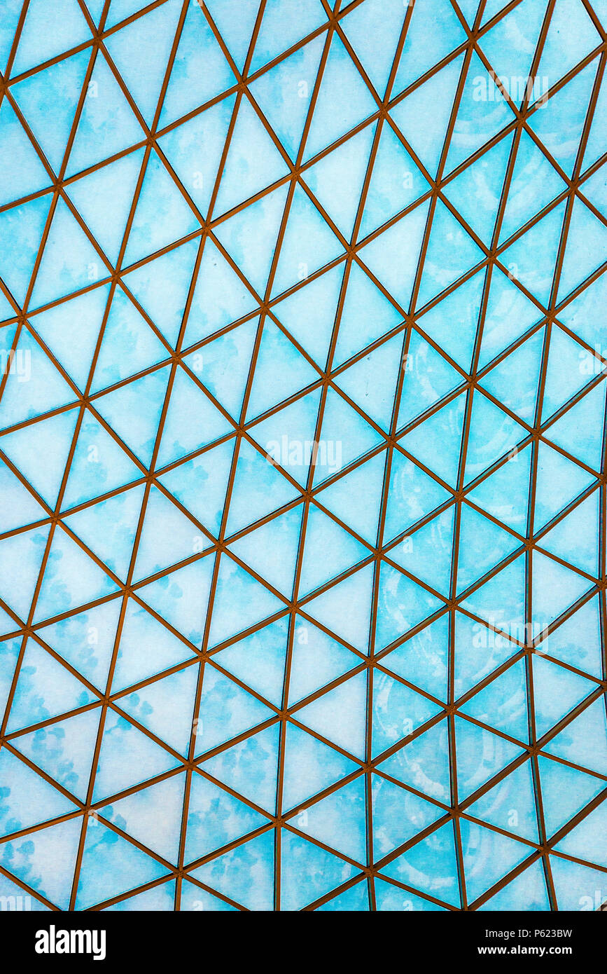 Glass and metal roof with triangle shapes of a modern building as ...