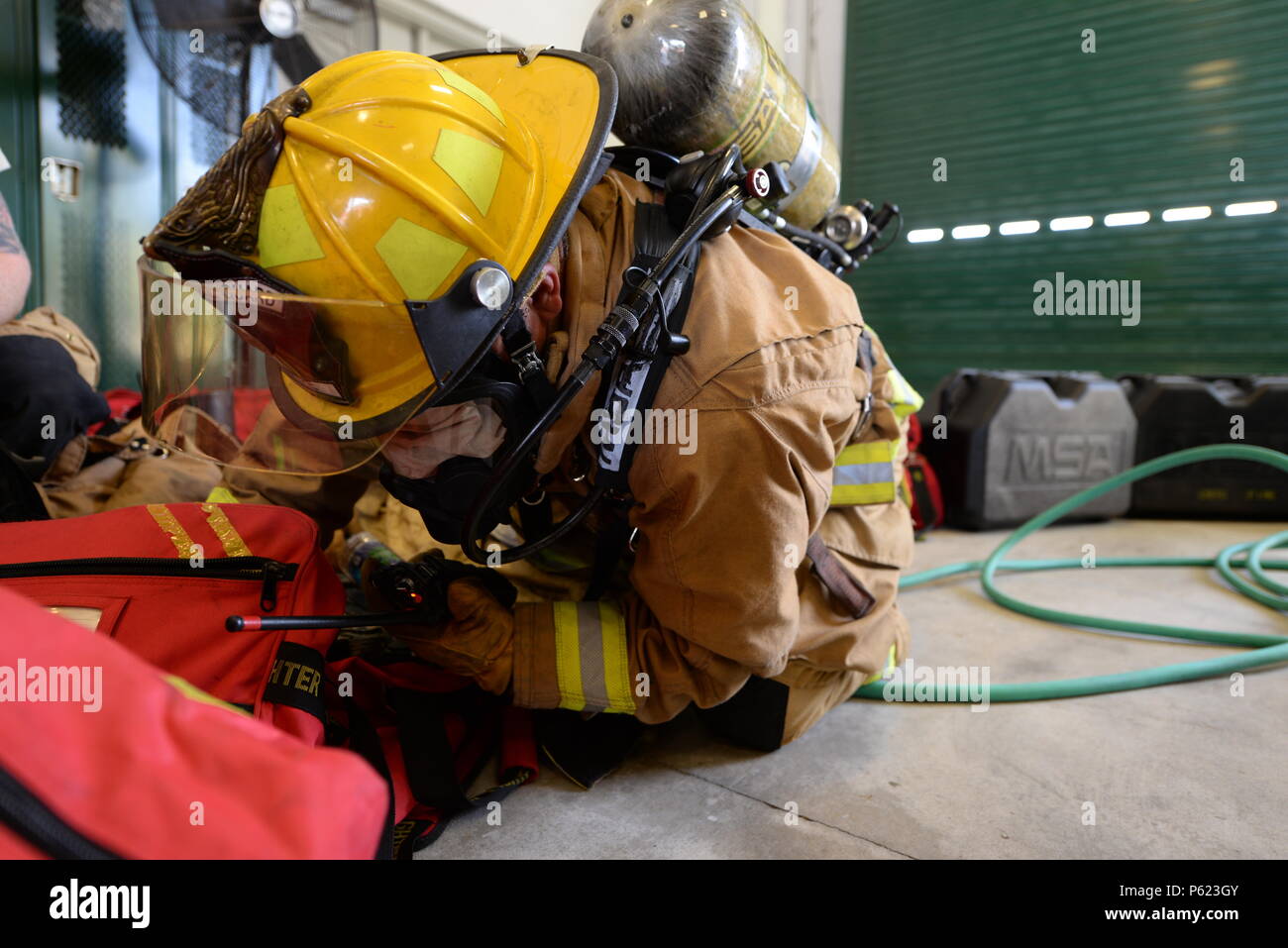 Airman 1st Class Kenneth Brown of the 177th Fighter Wing Fire ...