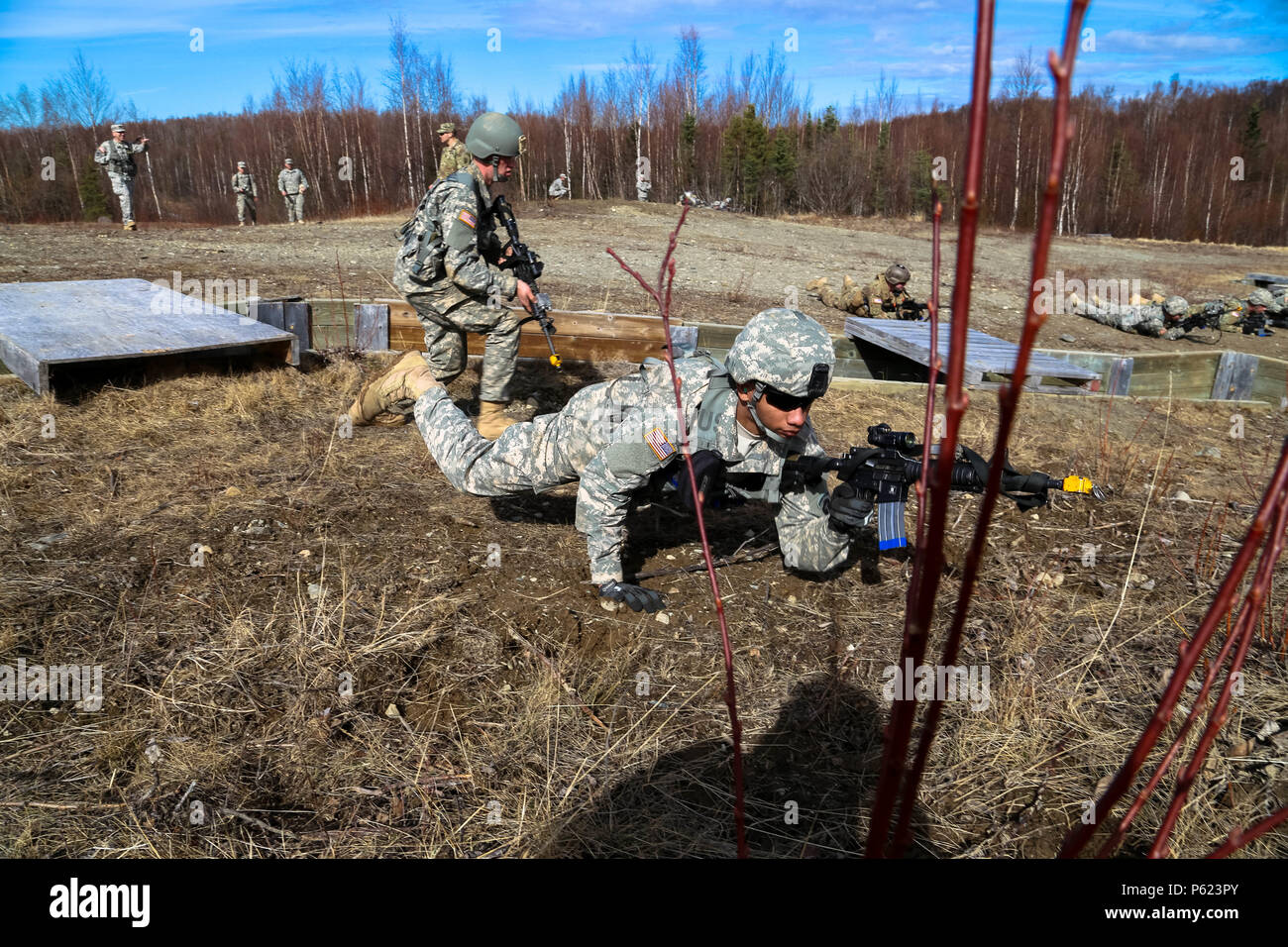 Infantry Soldiers assigned to B Company, 1-143rd Infantry (Airborne ...