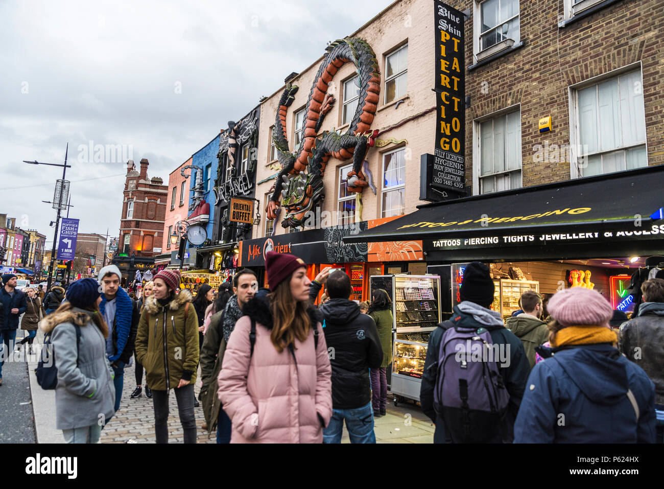 London, England UK - December 31, 2017: People walking down the fashion ...