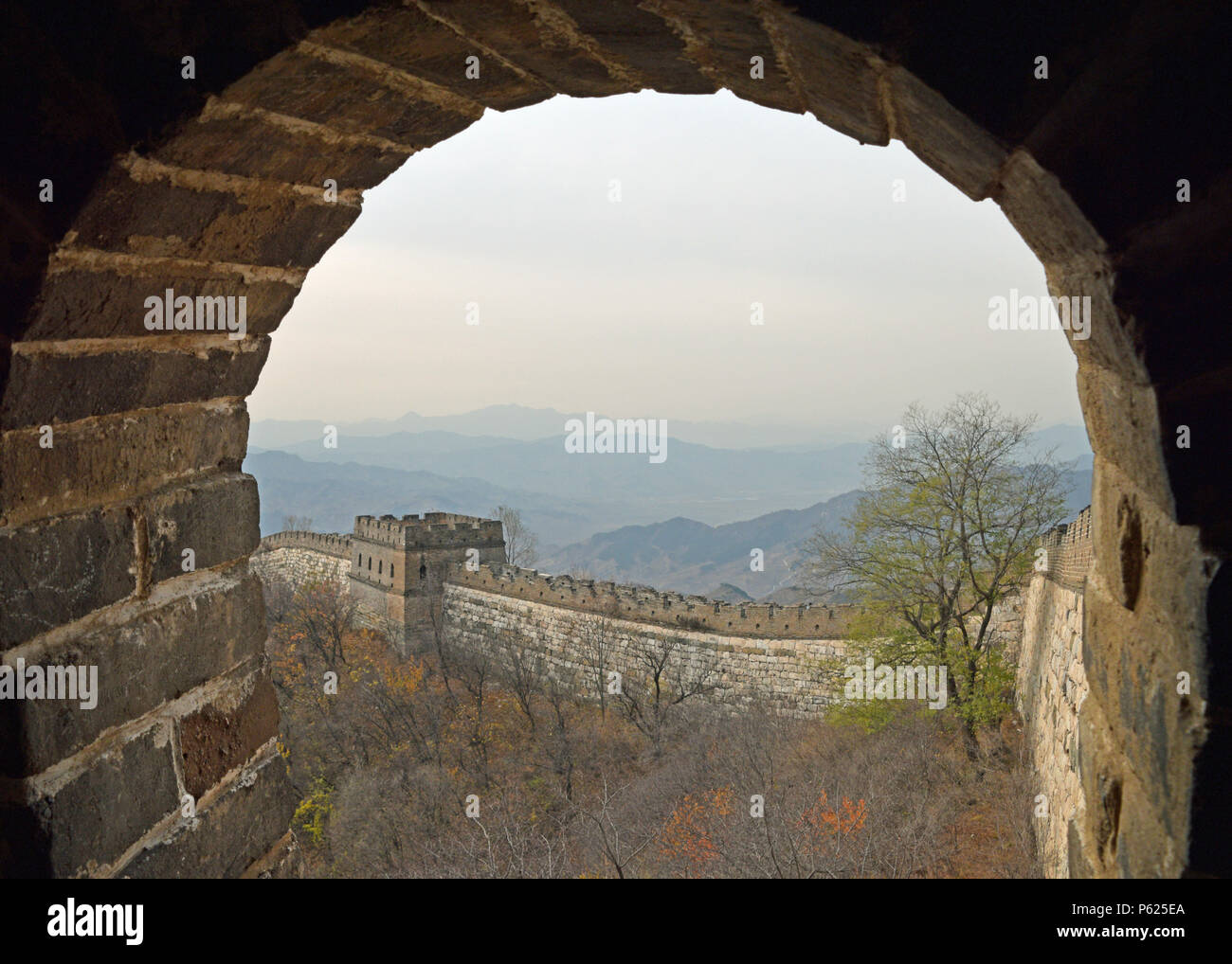 Arch window in Great Wall of China Stock Photo - Alamy