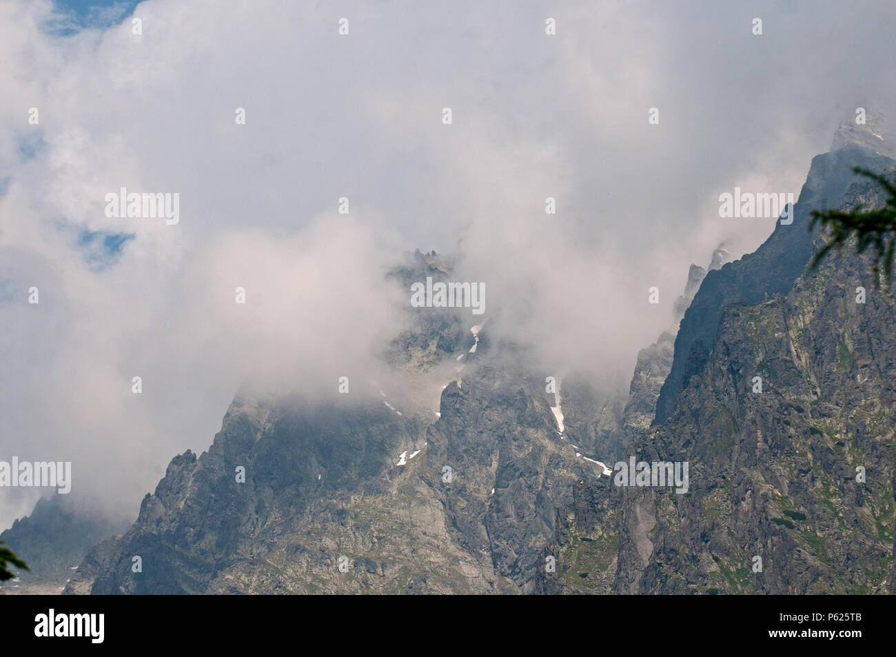 High Tatras Mountains. View of Ladovy stit from a ski and hiking ...