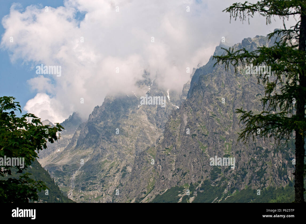 High Tatras Mountains. View of Ladovy stit from a ski and hiking ...