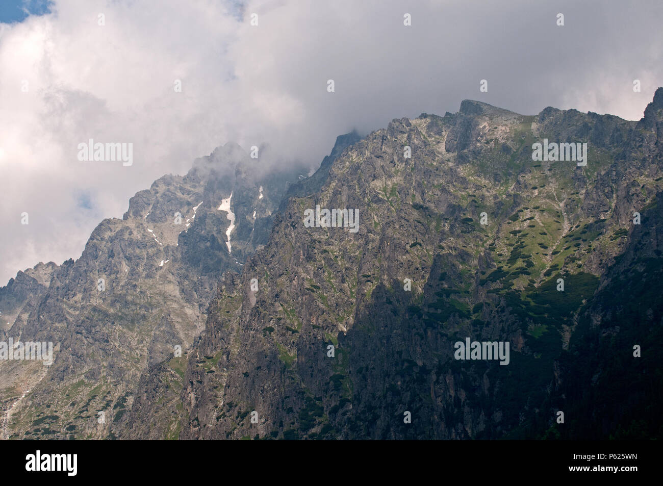 High Tatras Mountains. View of Ladovy stit from a ski and hiking ...