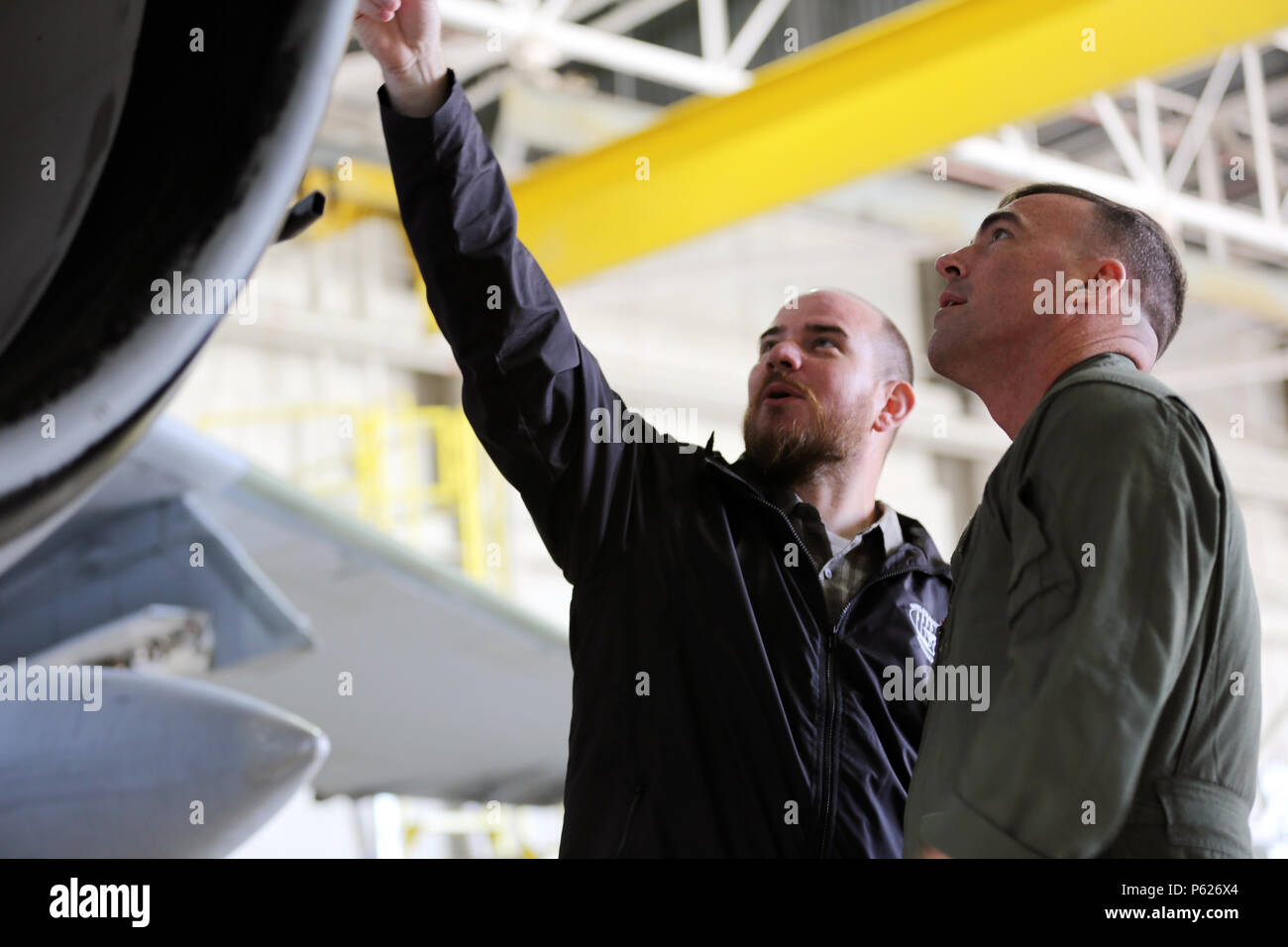 Havelock Mayor William Lewis, left, asks Maj. Nathaniel Baker questions ...