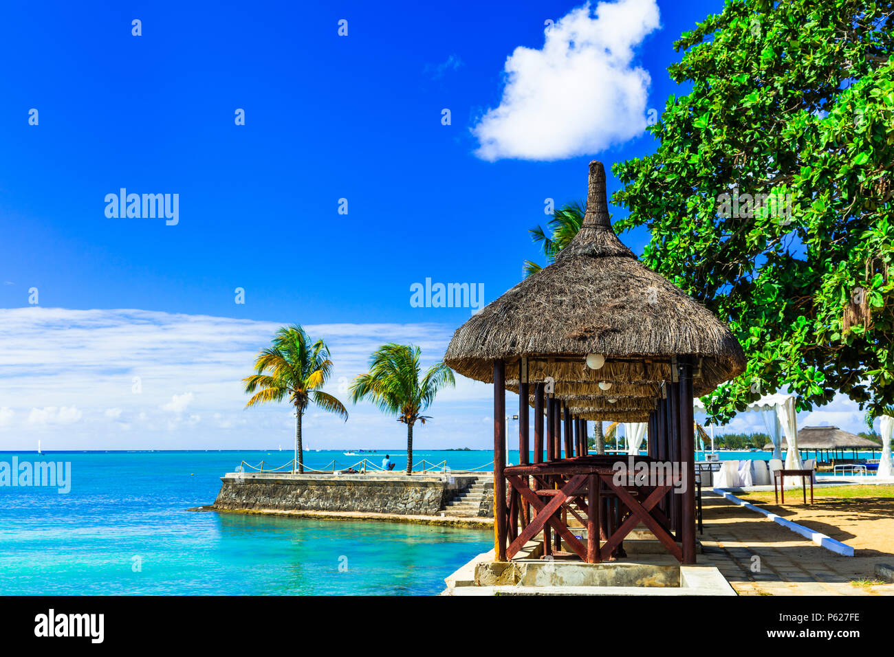 Traditional bar in Mauritius island Stock Photo - Alamy
