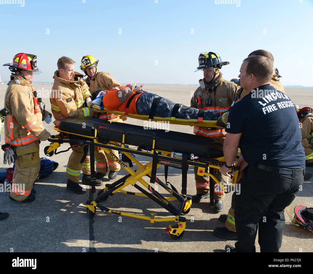 Nebraska Air National Guard and local firefighters work together to ...