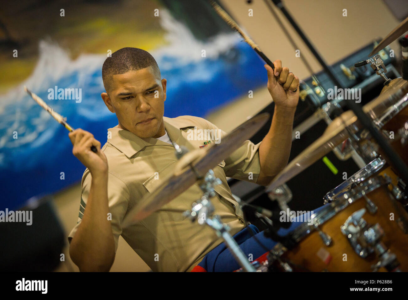U.S. Marine Sgt.Maxamillian Dutton, percussionist, U.S. Marine Corps ...