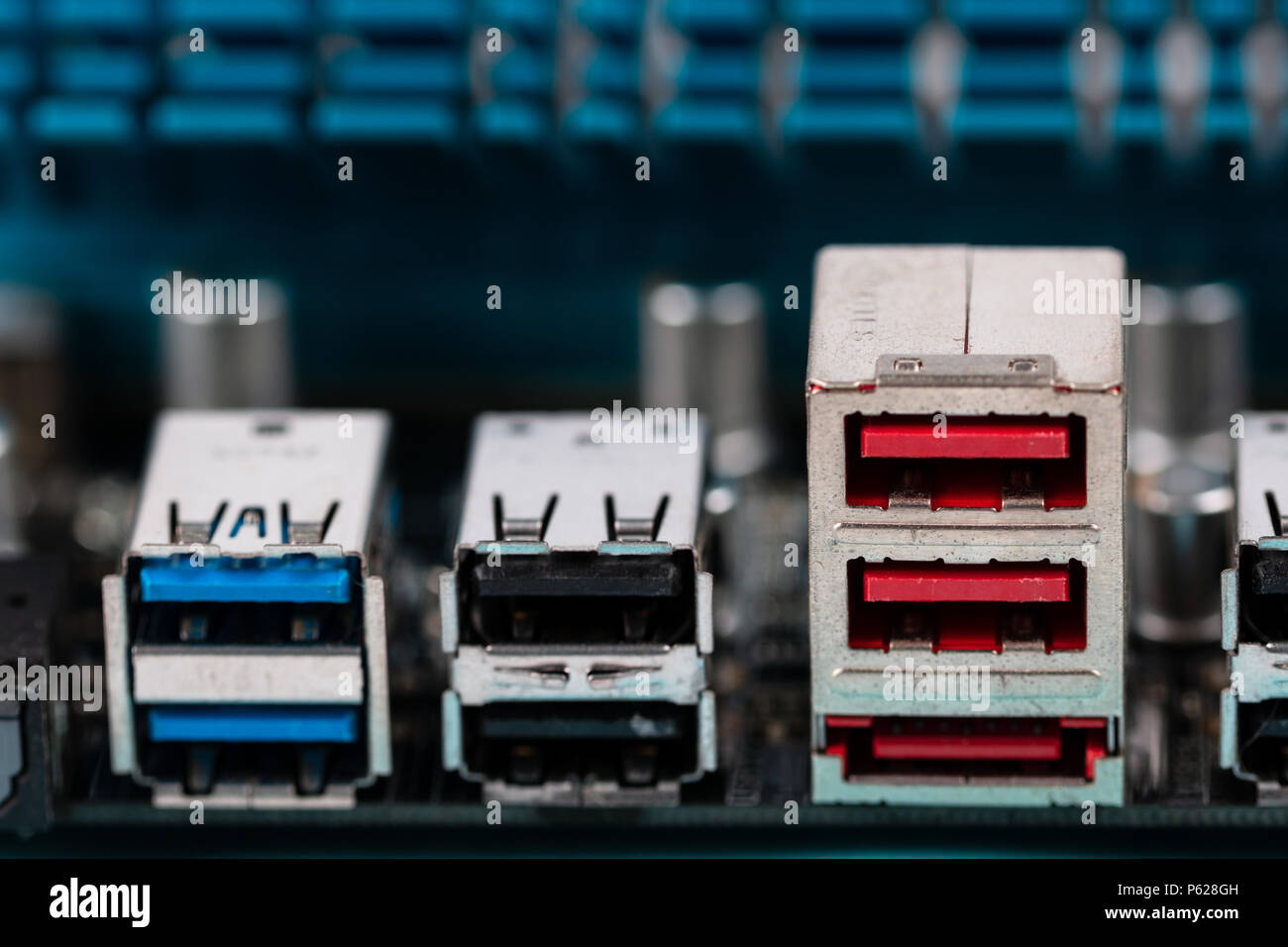 used pc motherboard macro view Stock Photo - Alamy