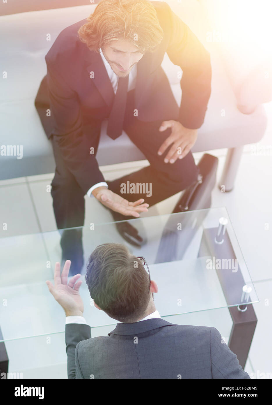 dialogue between two business people Stock Photo - Alamy
