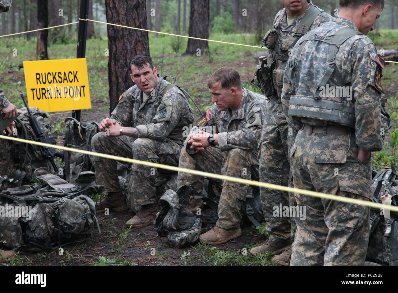 U.S. Army Rangers wait in the holding area for their turn in the Urban ...