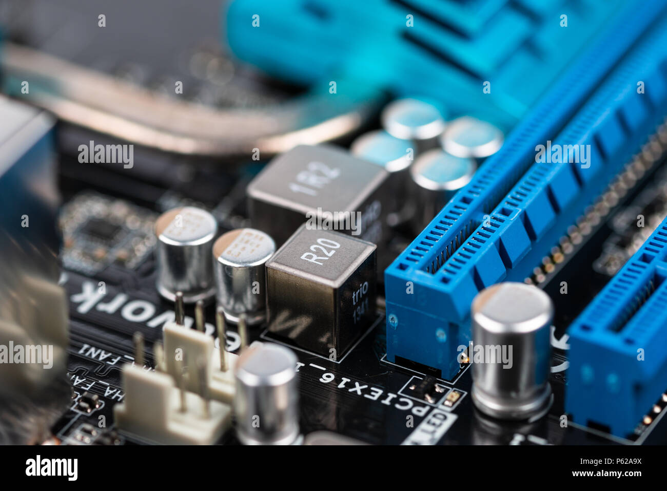 used pc motherboard macro view. suitable for computer, repair and pc ...