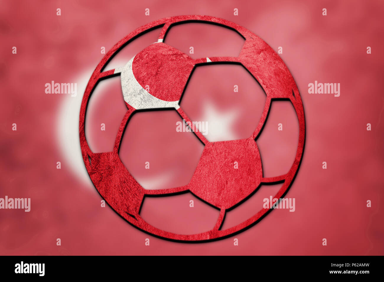 Soccer ball national Turkey flag. Turkish football ball Stock Photo - Alamy