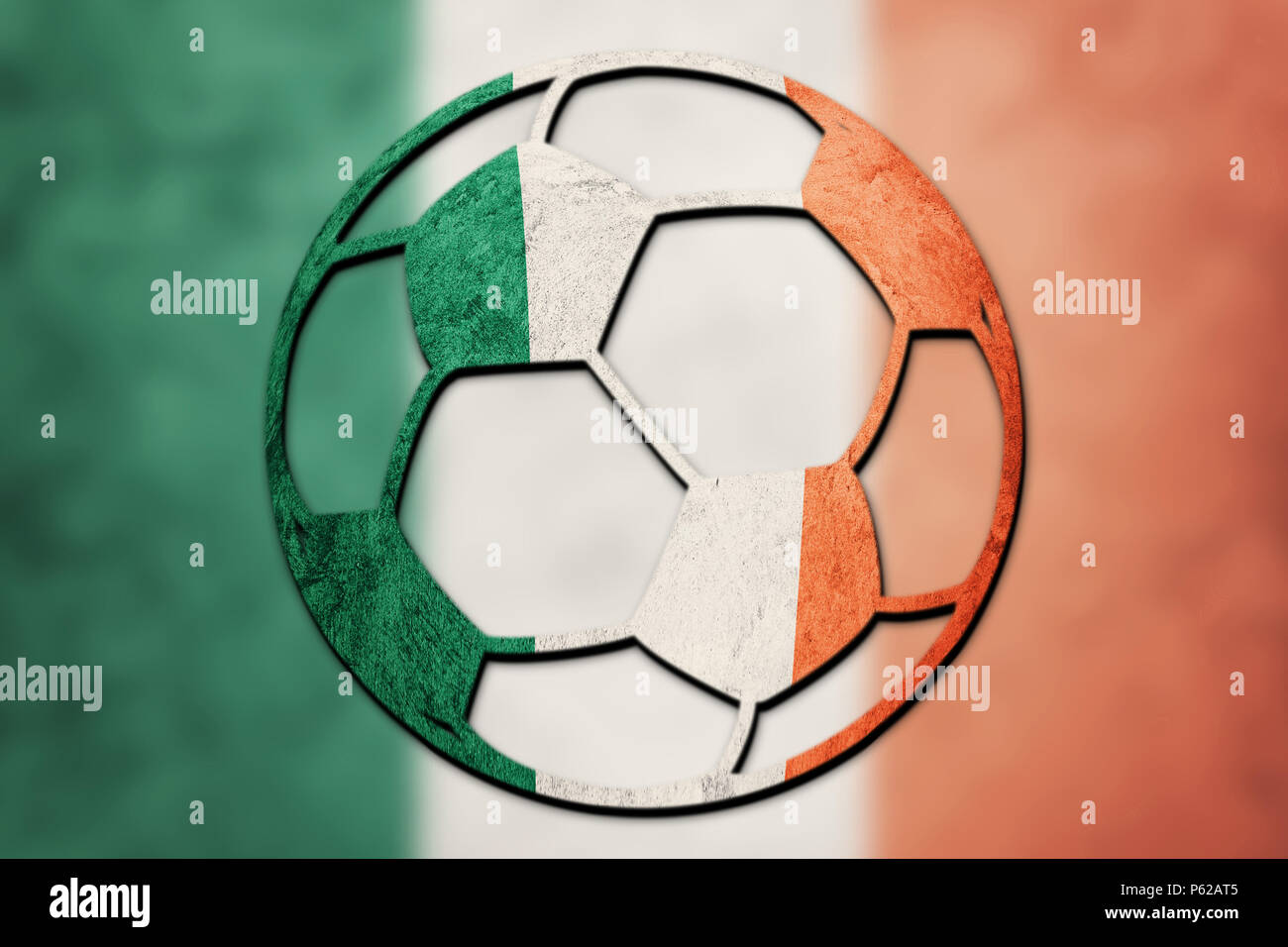 Soccer ball national Ireland flag. Irish football ball Stock Photo - Alamy