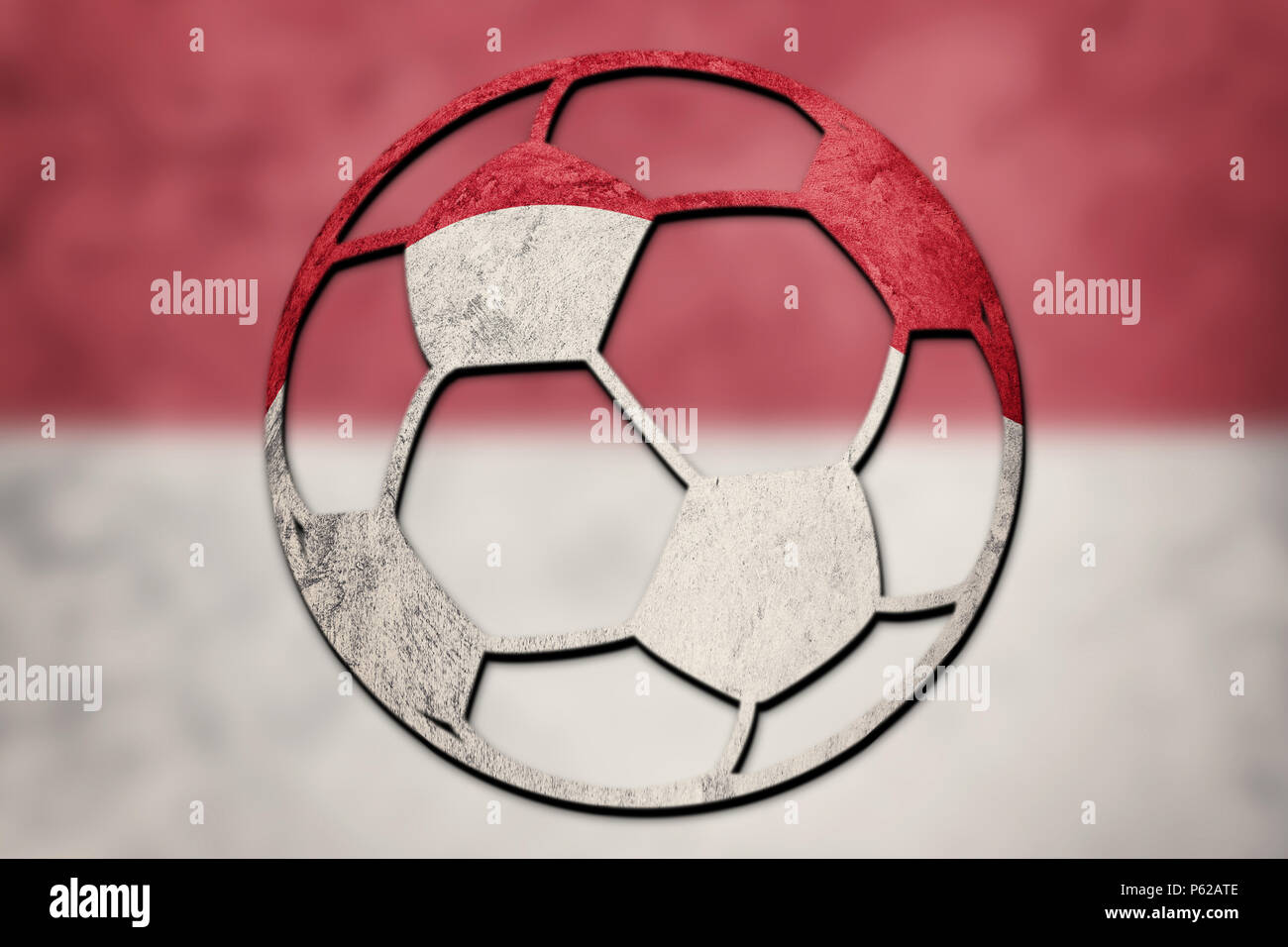 Soccer ball national Indonesia flag. Indonesia football ball Stock ...