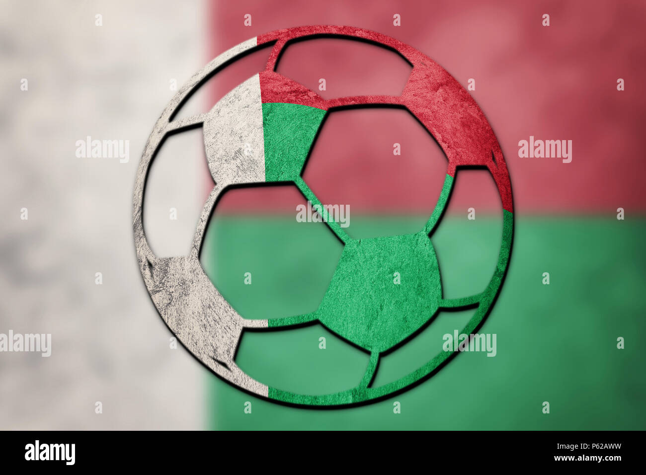 Soccer ball national Madagascar flag. Madagascar football ball Stock ...