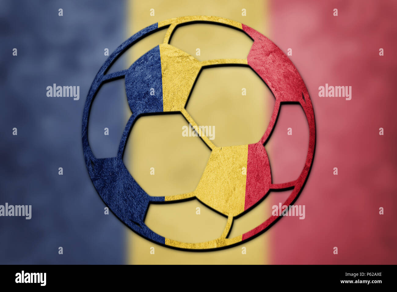 Soccer ball national Romania flag. Romanian football ball Stock Photo ...