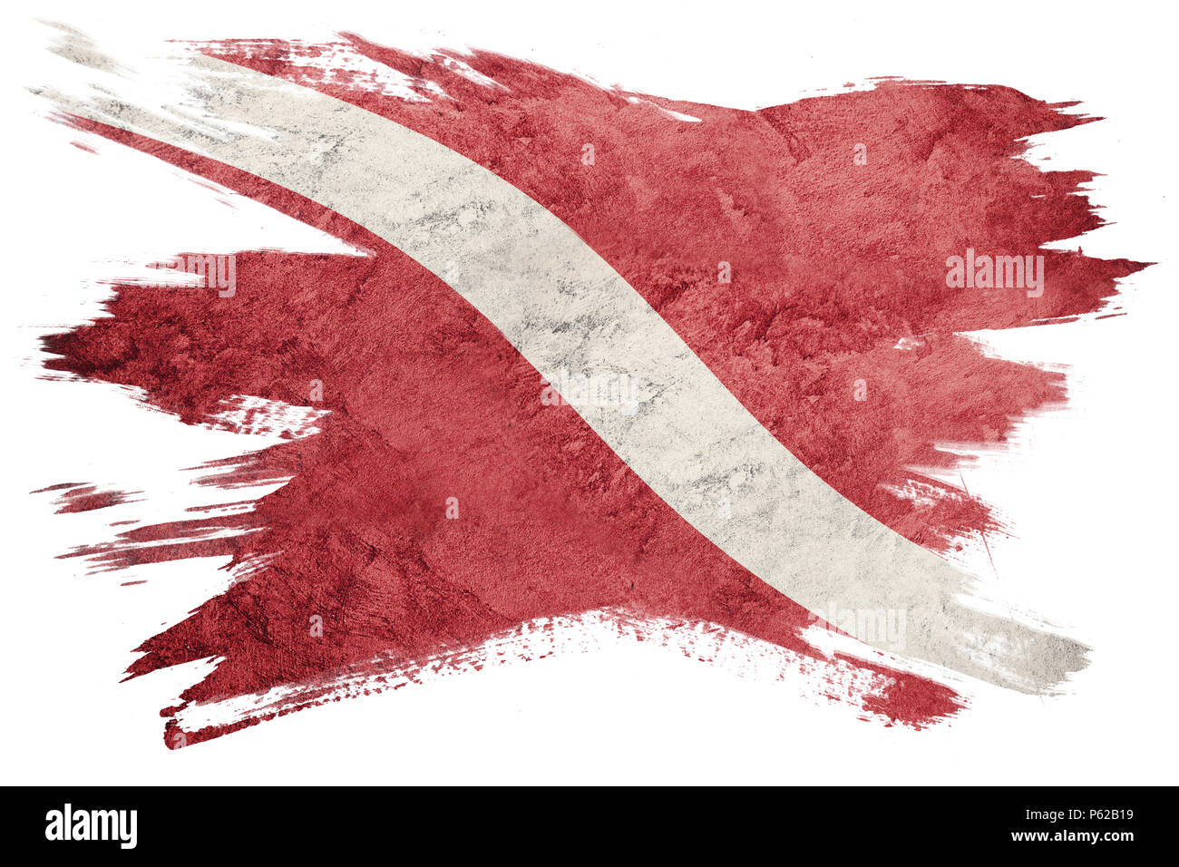 Vintage style scuba flag. Diver down flag. Brush stroke Stock Photo - Alamy