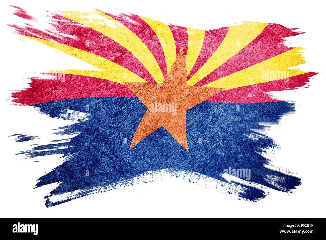 Grunge Arizona state flag. Arizona flag brush stroke Stock Photo - Alamy