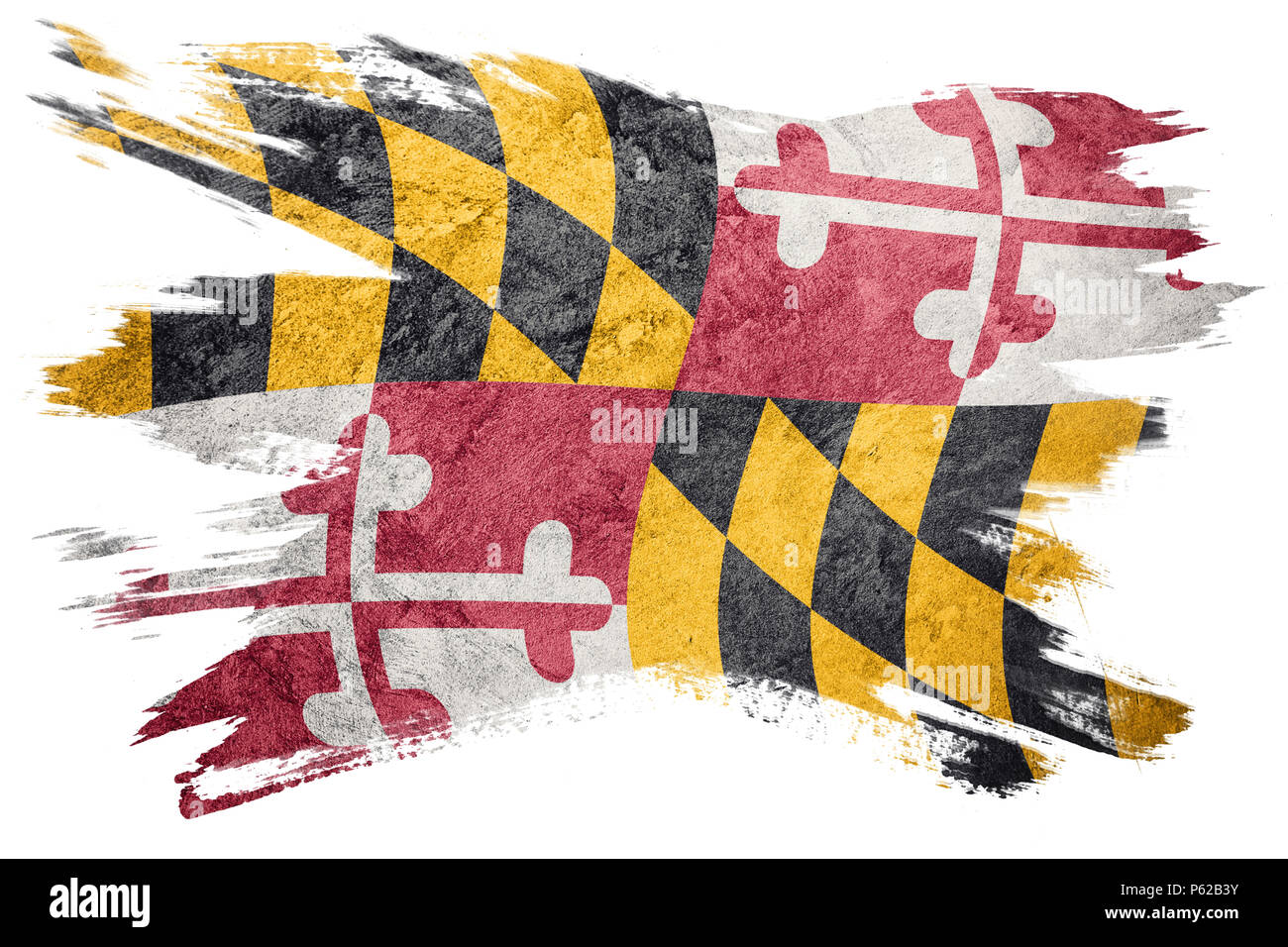Grunge Maryland state flag. Maryland flag brush stroke Stock Photo - Alamy