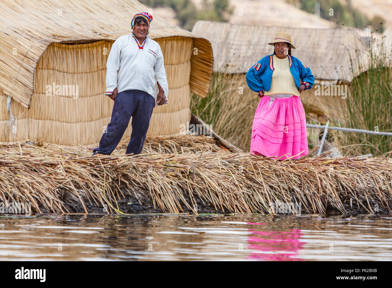 Floating village of Lake Titicaca, Peru Stock Photo - Alamy