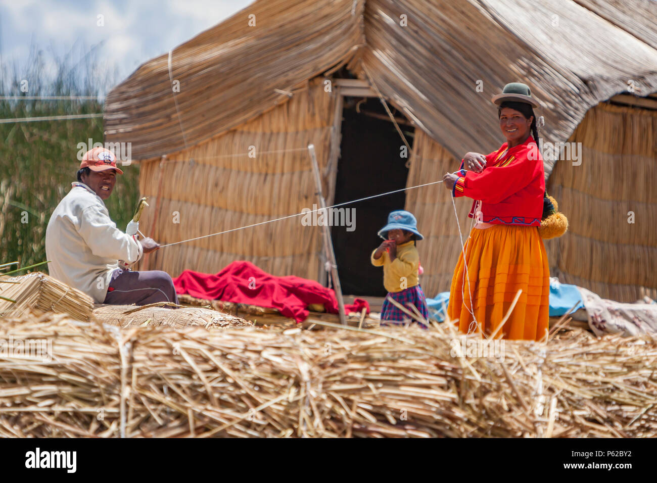 Floating village of Lake Titicaca, Peru Stock Photo - Alamy