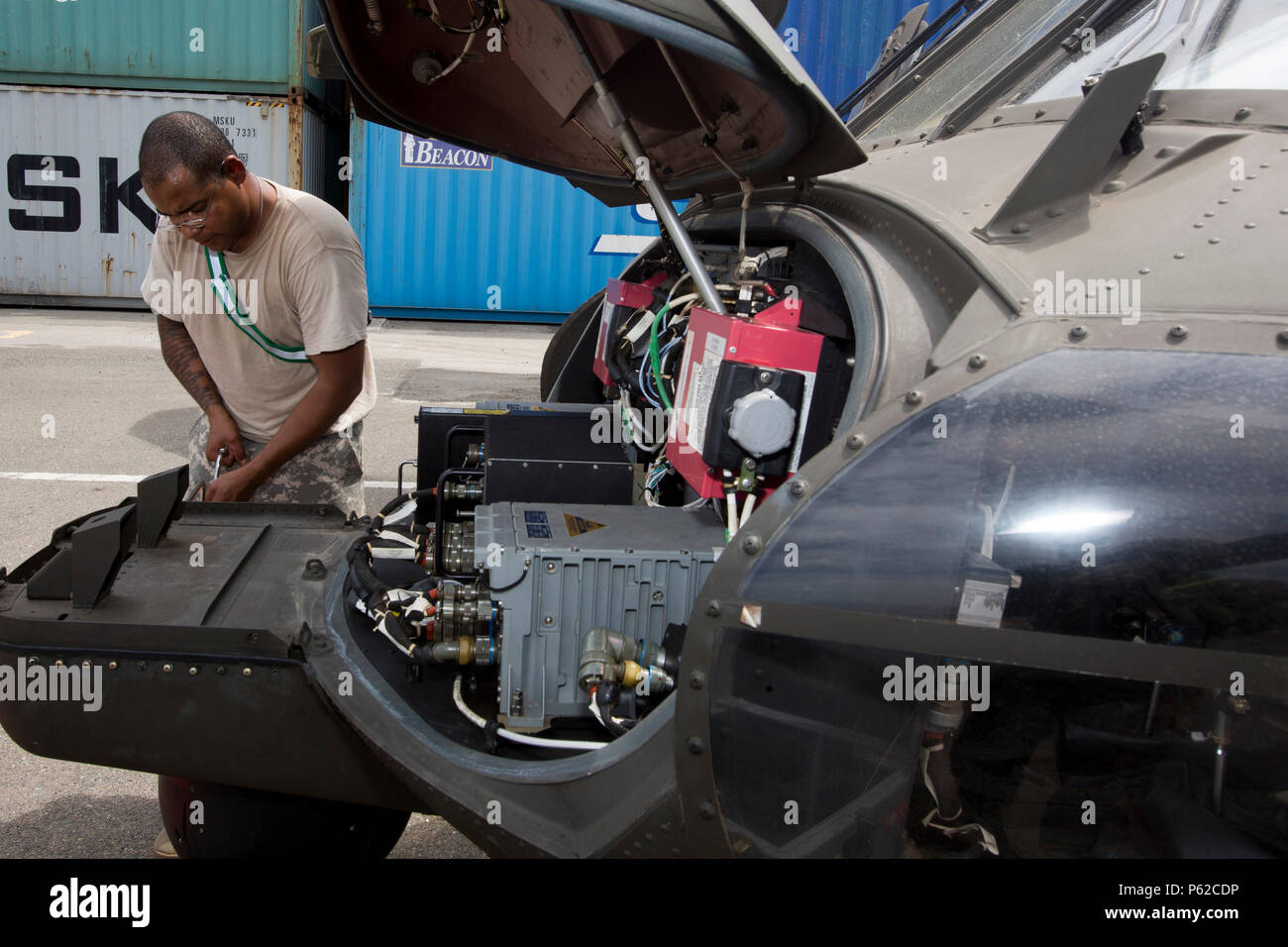 U.S. Army Soldier Sgt. Edward J. Quinones, crew chief with the Military ...
