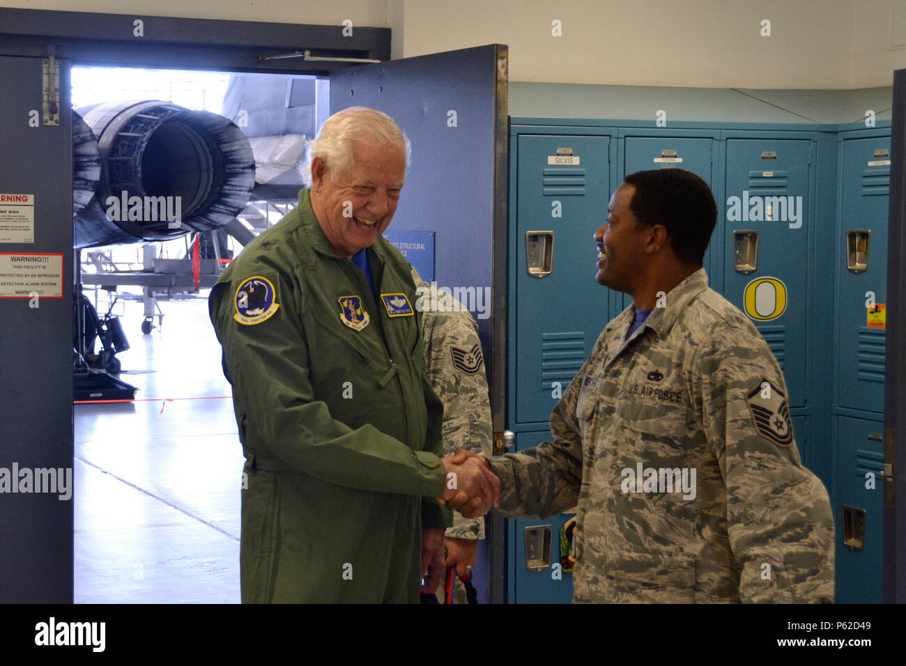 U.S. Air Force Brig. Gen. (Ret.) Robert “Earthquake” Titus greets ...