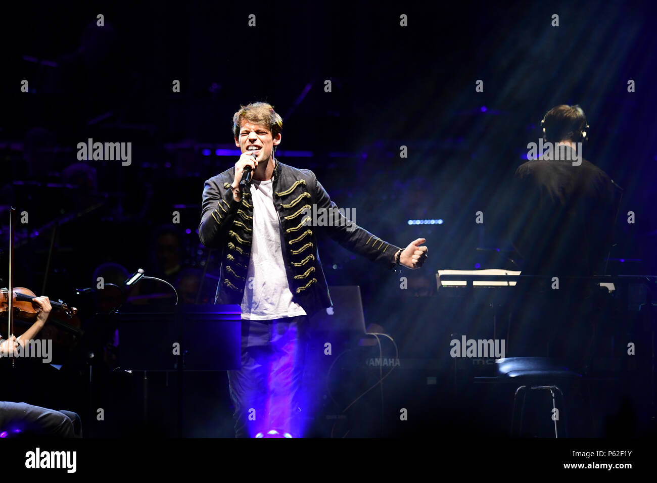Jonah Nilsson performs on stage with Quincy Jones at The O2 in London ...