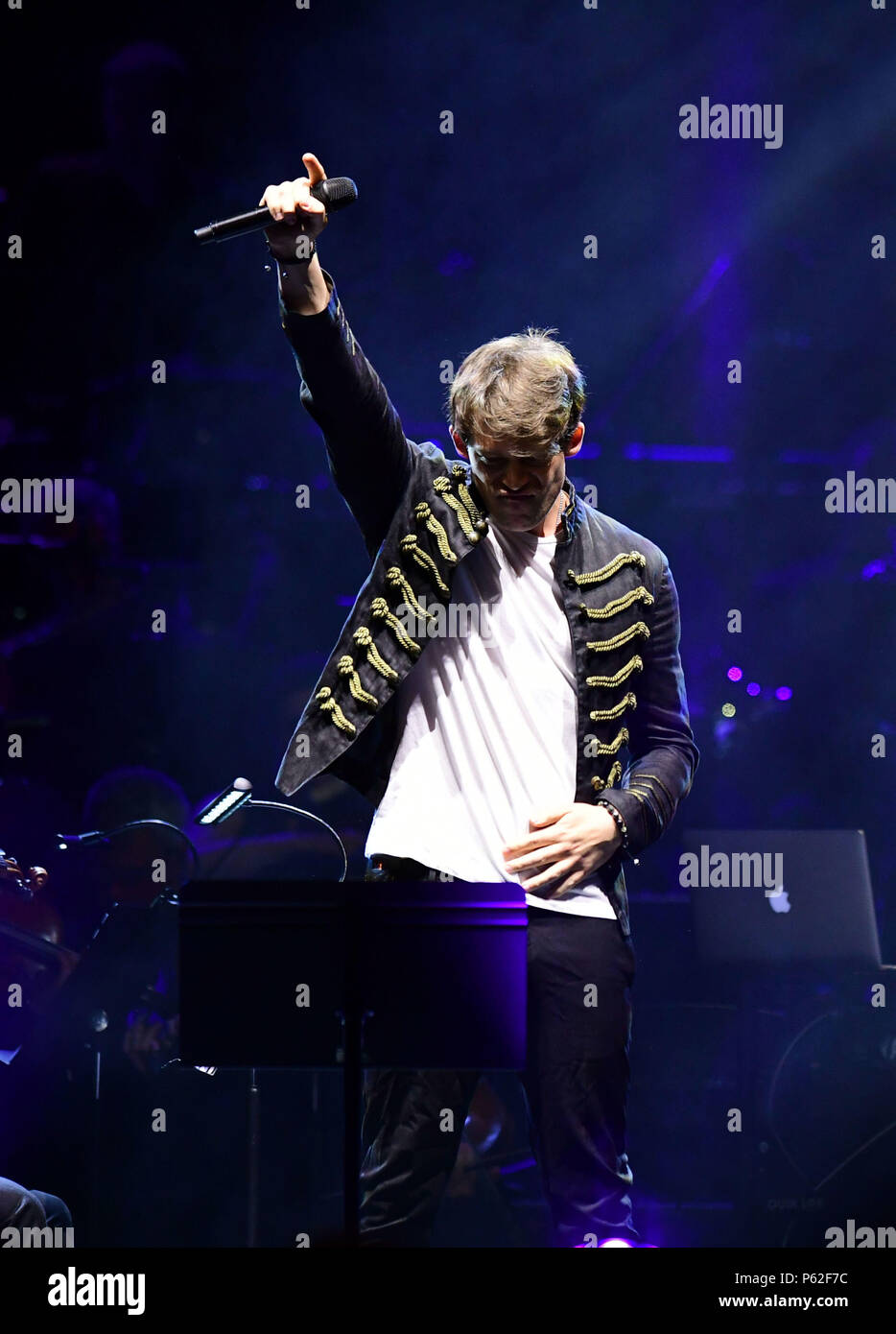 Jonah Nilsson performs on stage with Quincy Jones at The O2 in London ...